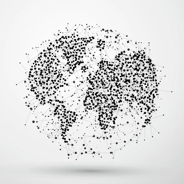 World map point, line, composition, representing the global, Global ...