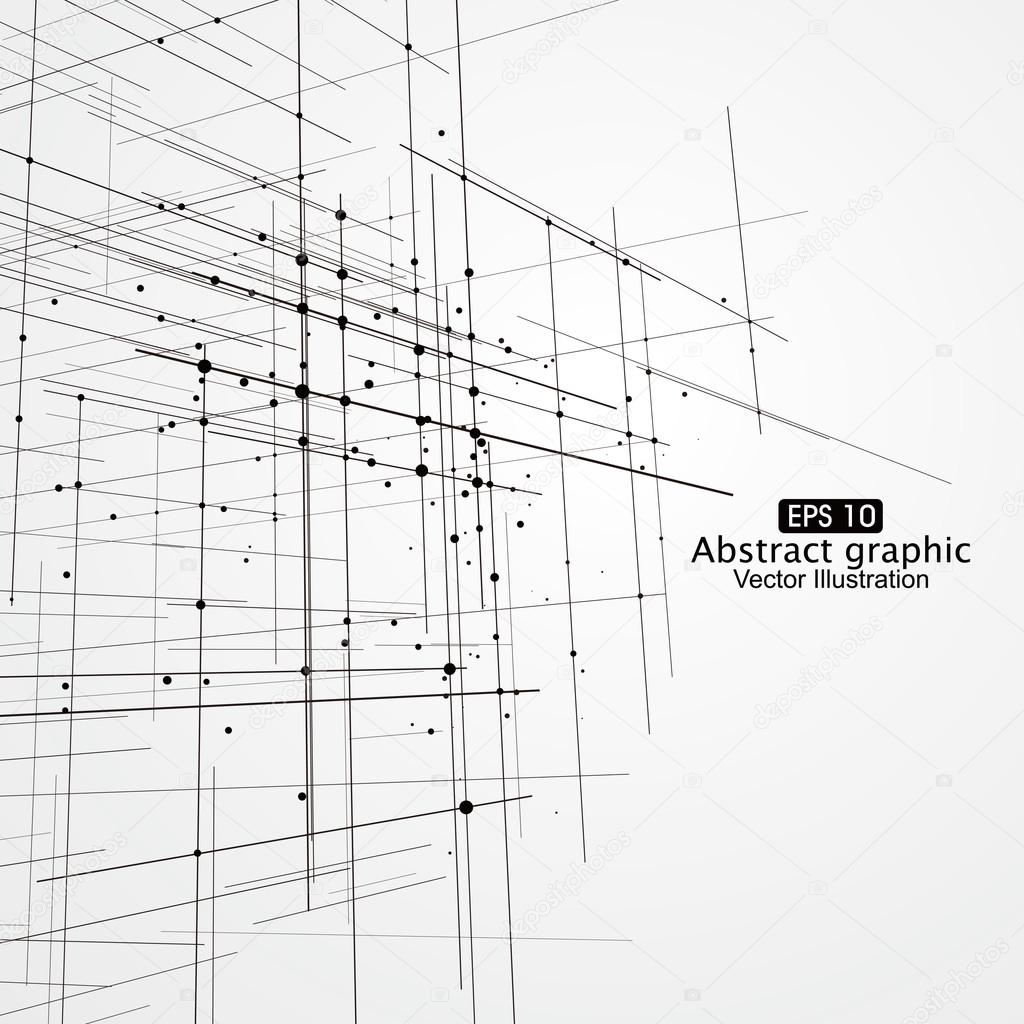 Dot and line composition abstract graphics. Stock Vector Image by ...