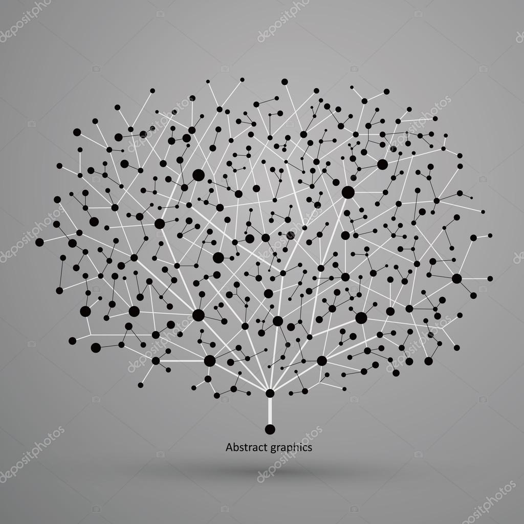 Of points and lines of trees, abstract graphics. Stock Vector by ...