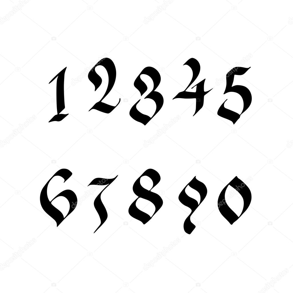 Numeri scritti a mano in stile gotico - Grafica Vettoriale © evilrogue ... Numeri scritti a mano in stile gotico - Grafica Vettoriale © evilrogue ...