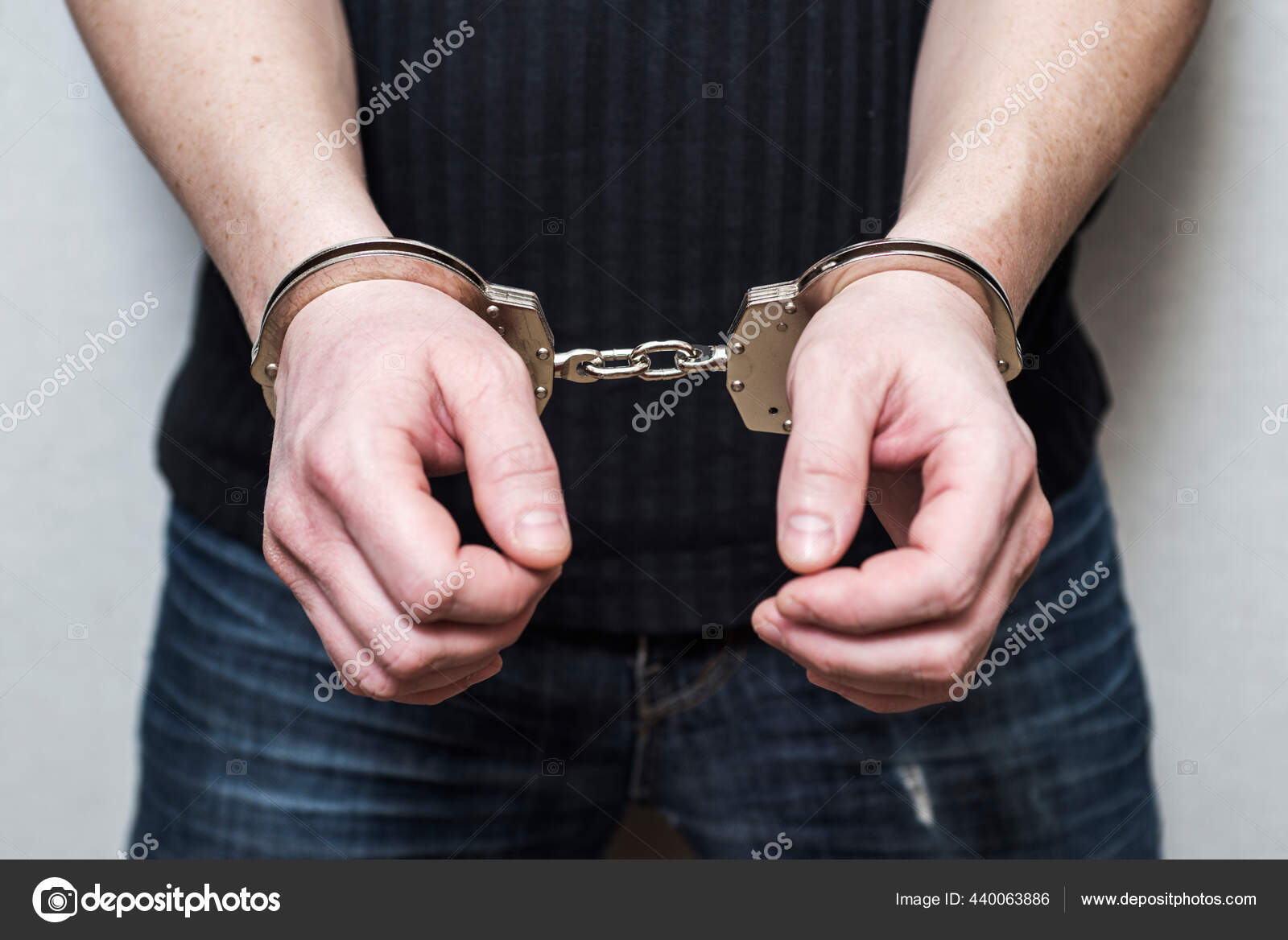 Man Handcuffed To Goalpost Clipart