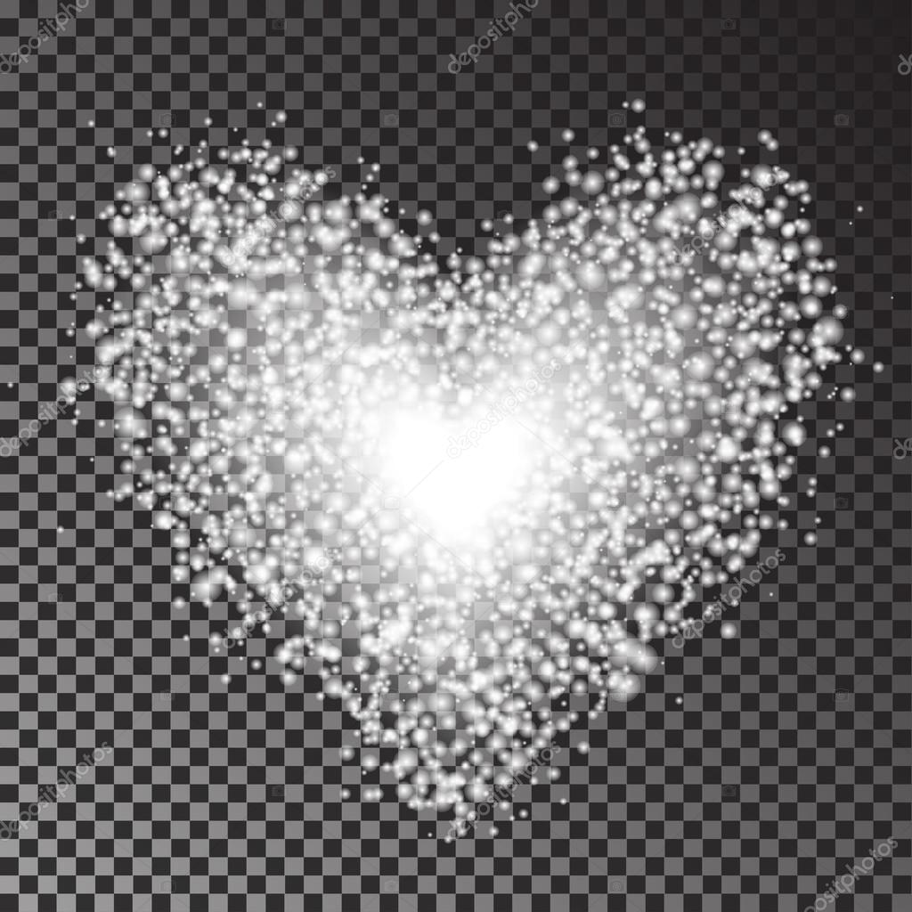 Heart with light, all light effect isolated on transparent background ...