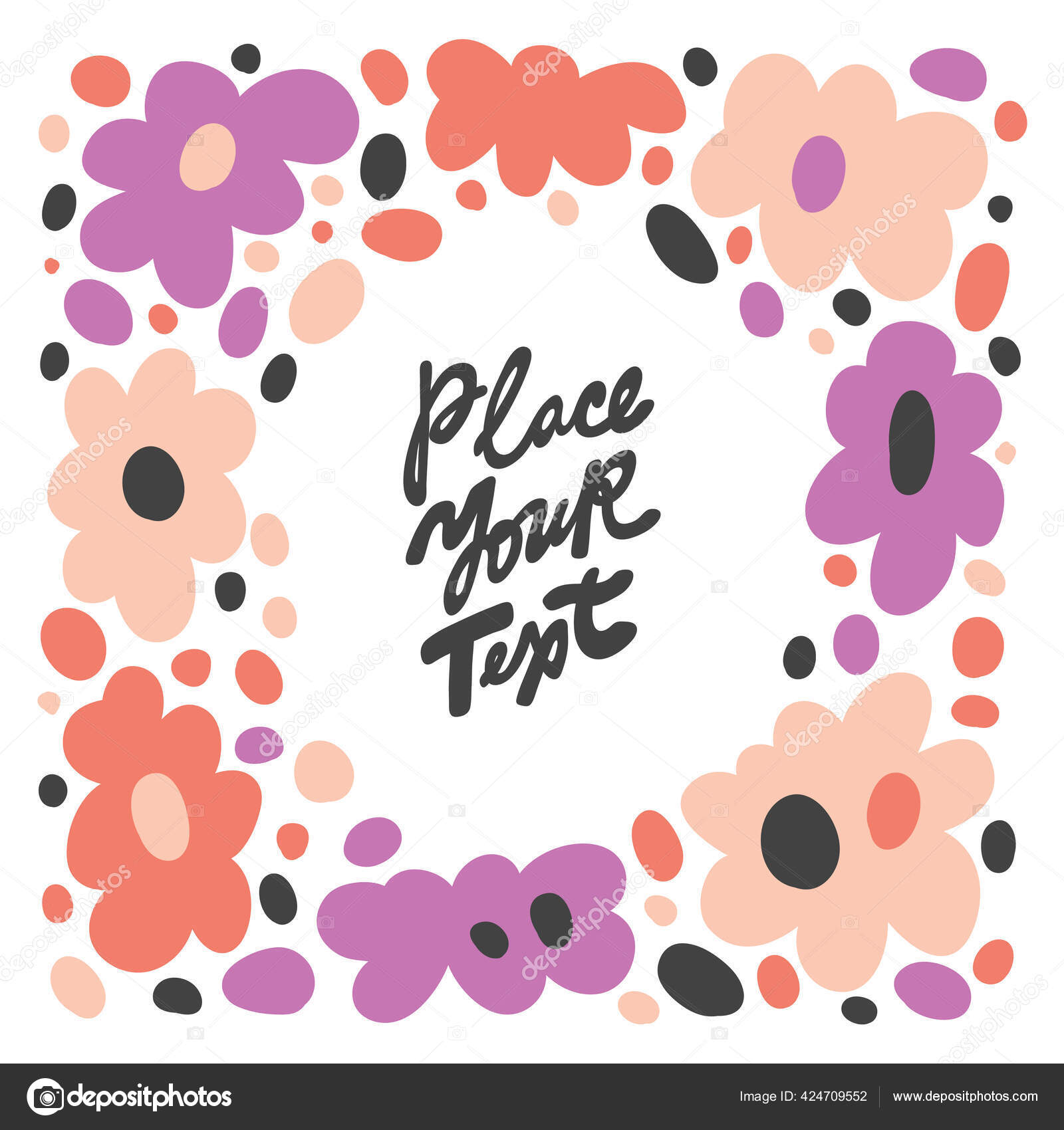 Hand drawn colorful border frame for your concept logo design or social ...