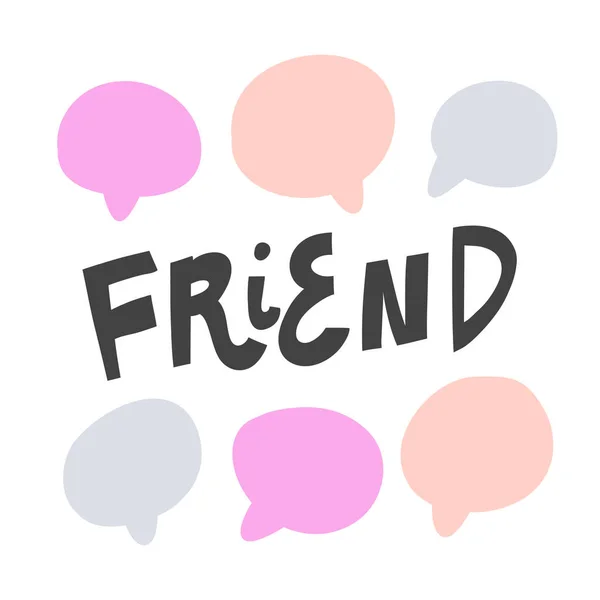 Kids Friendly. Sticker for social media content. Vector hand drawn ...