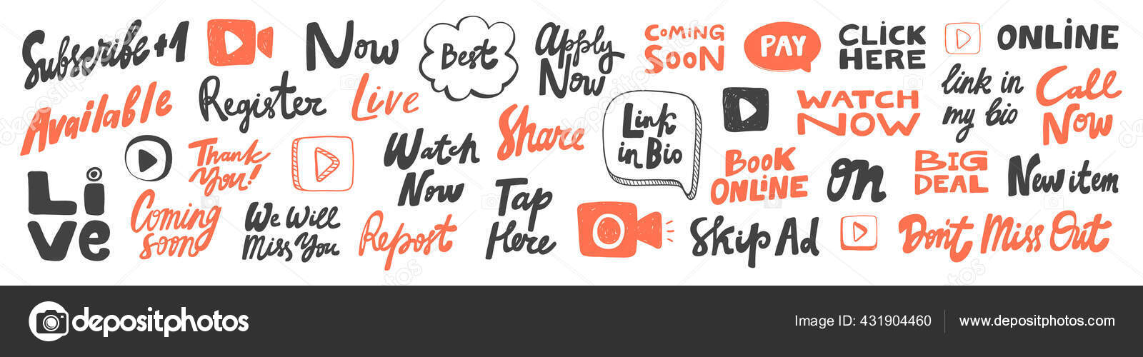 Vector hand drawn sticker logo words set collection. Stock Vector Image ...