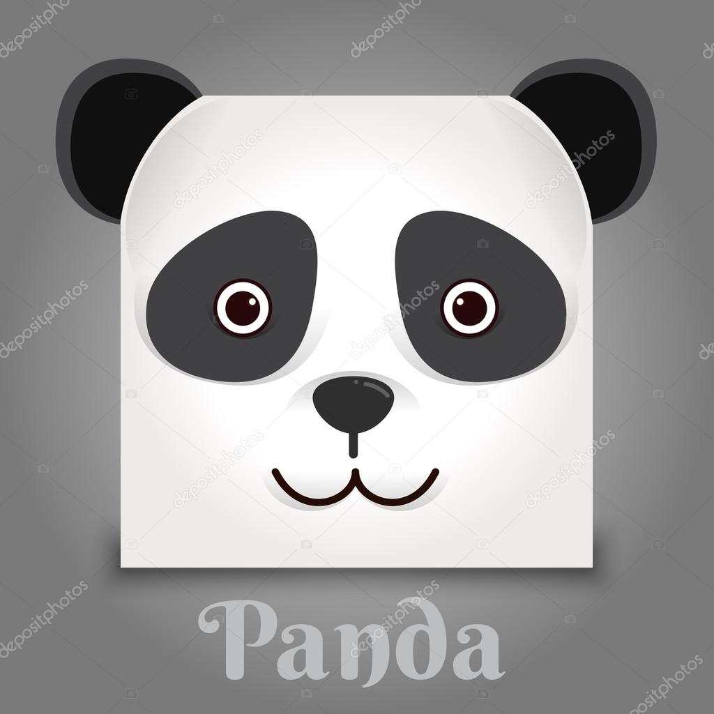 Simple sign a panda - design template on black background Stock Vector ...
