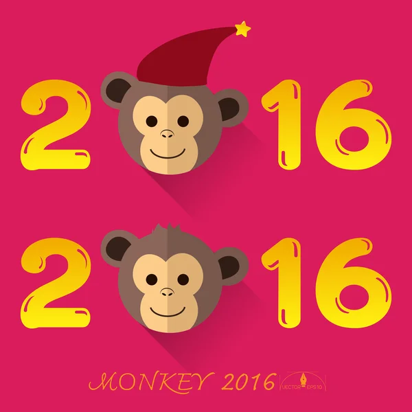 Number of Monkey tail Calligraphy vector 2016 New Year sign Stock ...