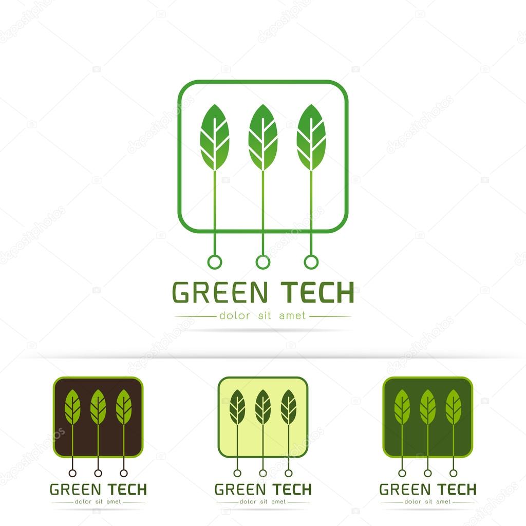 Green technology logo — Stock Vector © es7sense #122774154
