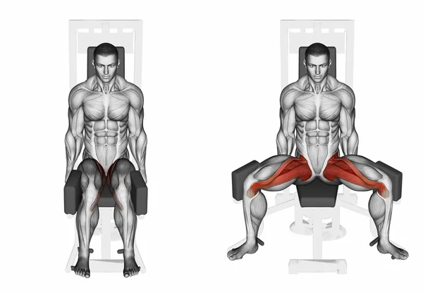 Ejercicio de abductor del muslo — Foto de Stock #114228128 — Depositphotos