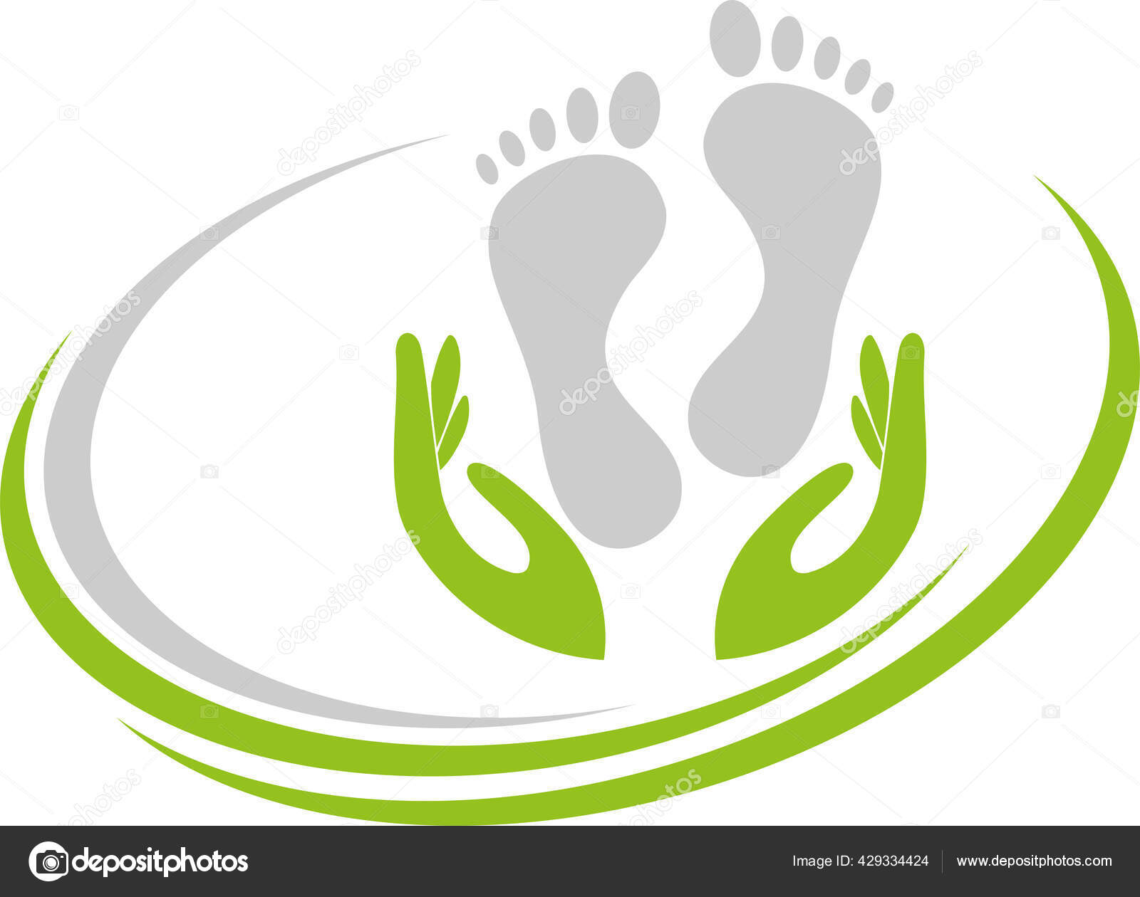 Manos Pies Fisioterapia Podología Logotipo Fondo vector, gráfico ...