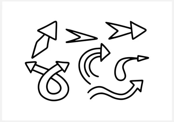 Outline Way Icon Isolated White Art Line Drawing Road Arrow Stock ...