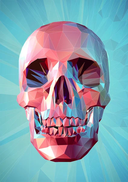 Low poly skull side view on blue background Stock Vector Image by ...