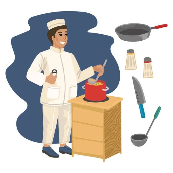 Pelmeni cooking instruction. Chef directions meat dumplings. Ste Stock ...