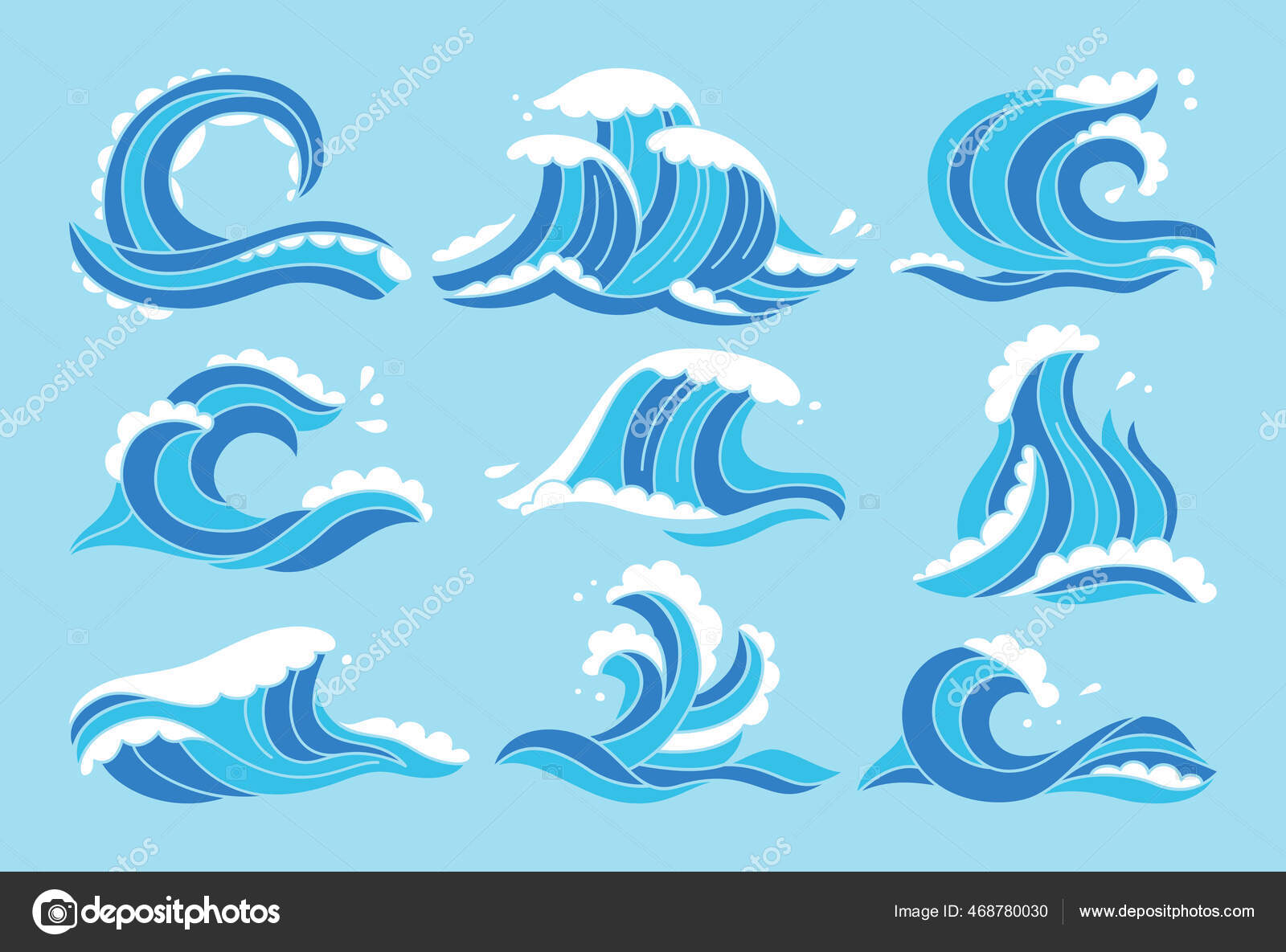 Vector De Olas Del Mar