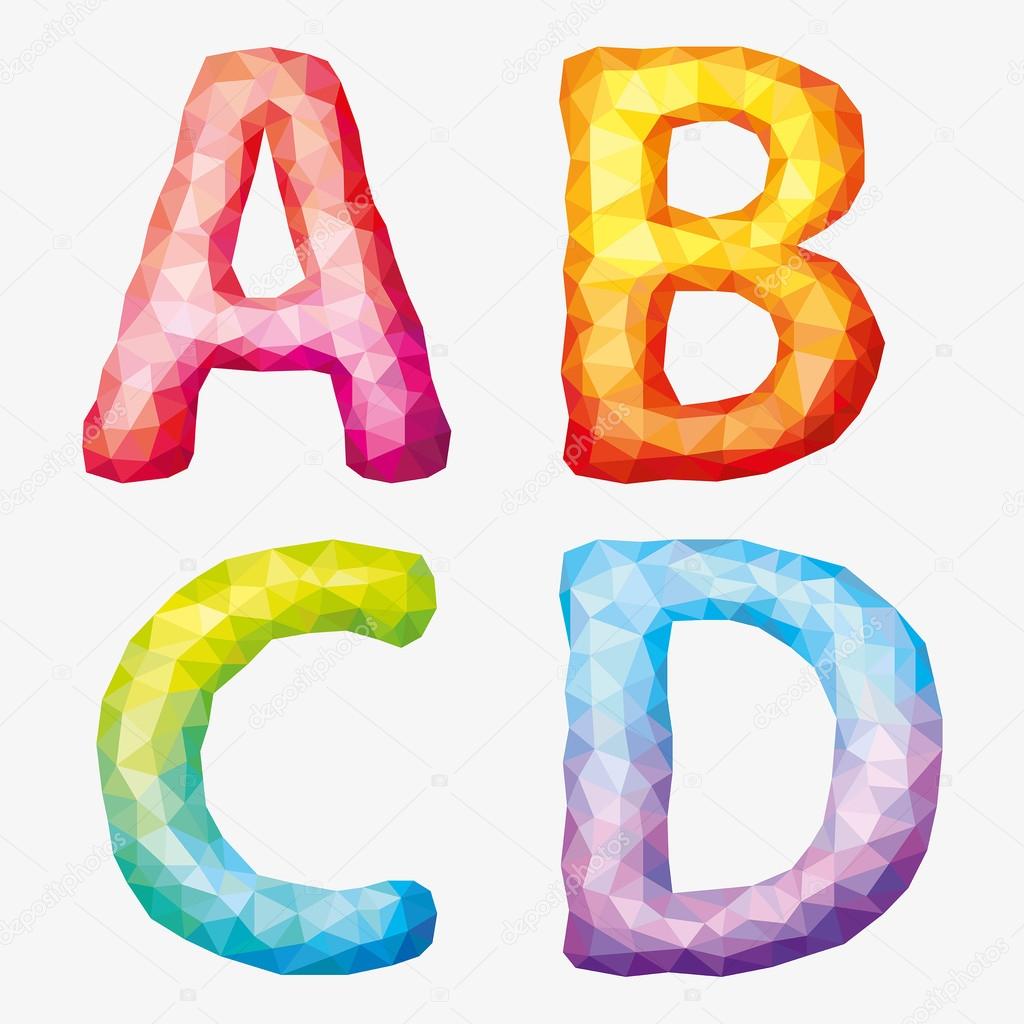 Vector colorful abstract alphabet. Letters A B C D. Stock Vector Image ...