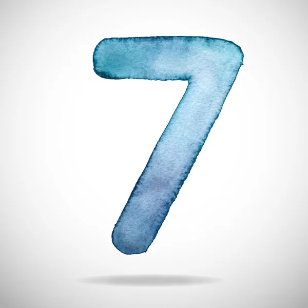 Watercolor number 1 — Stock Vector © c4y4ka.yandex.ru #114574830