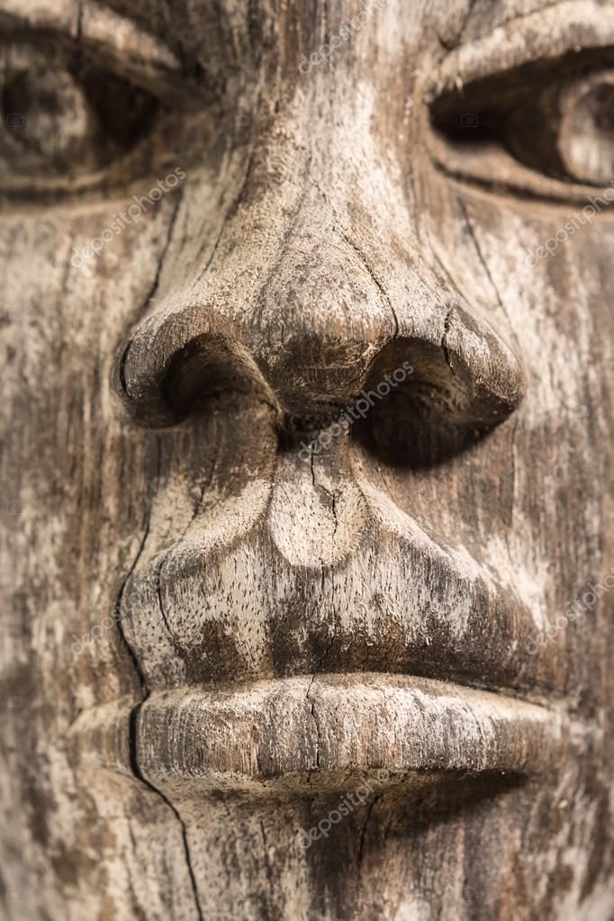 Wooden statue cracked face close up — Stock Photo © SarahHelmut #117072470