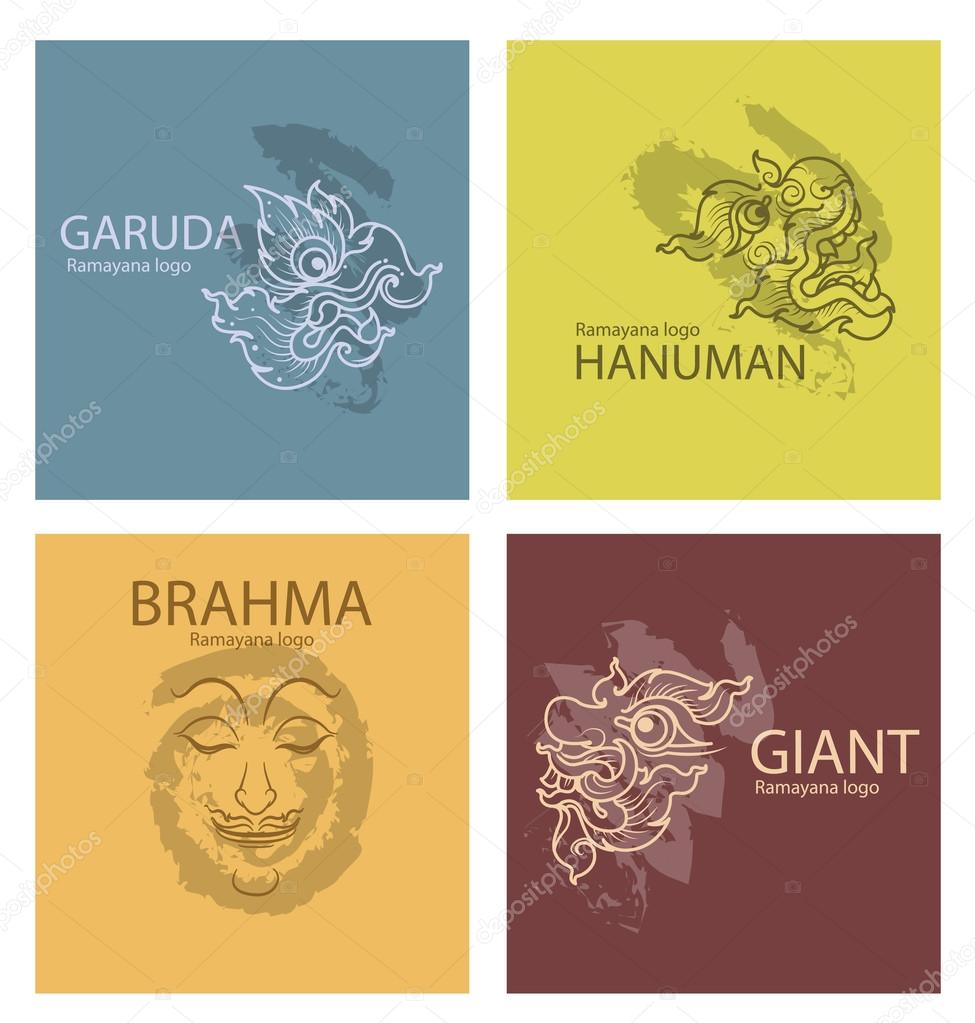 Logos Zeichen des ramayana-Vektors setzen Stock-Vektorbild von ©pong ...