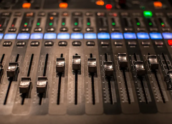 fader digital mixing console with volume meter - Stock Image - Everypixel