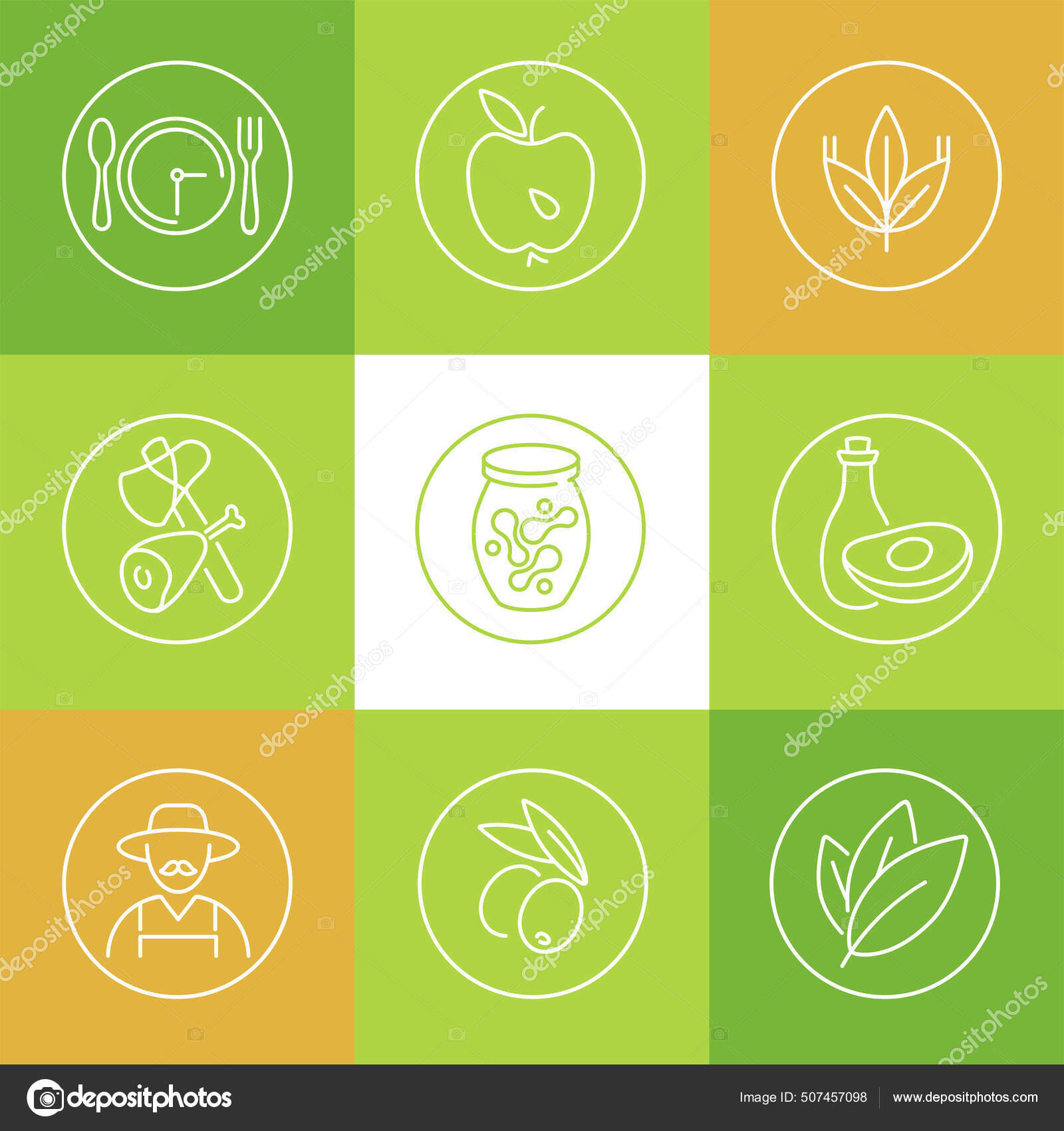 Vector Set Logos Badges Icons Natural Health Products Collection Symbol ...
