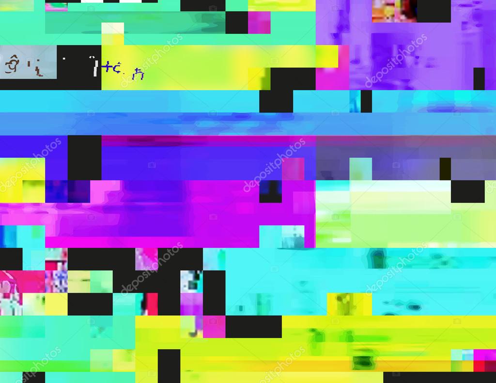 Colorful glitched screen — Stock Vector © octomesecam #120267054