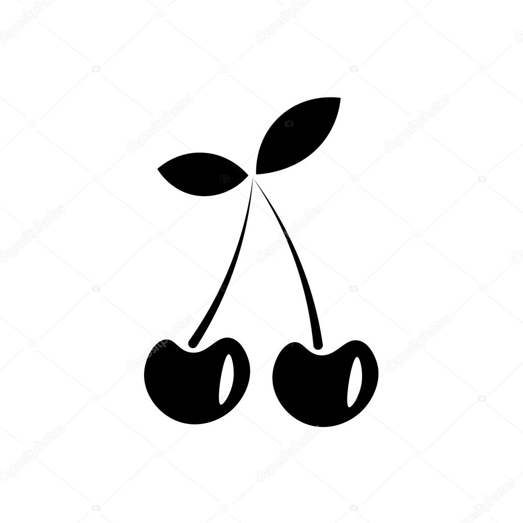 Cherry icon. Black icon on white background. Stock Vector Image by ©mut ...