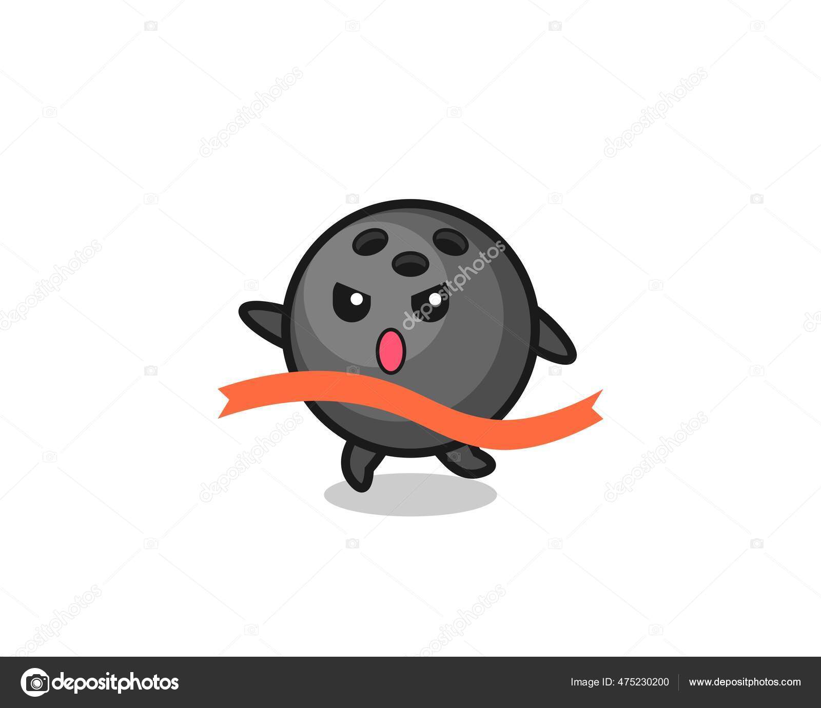 Cute Bowling Ball Illustration Reaching Finish Cute Style Design Shirt ...