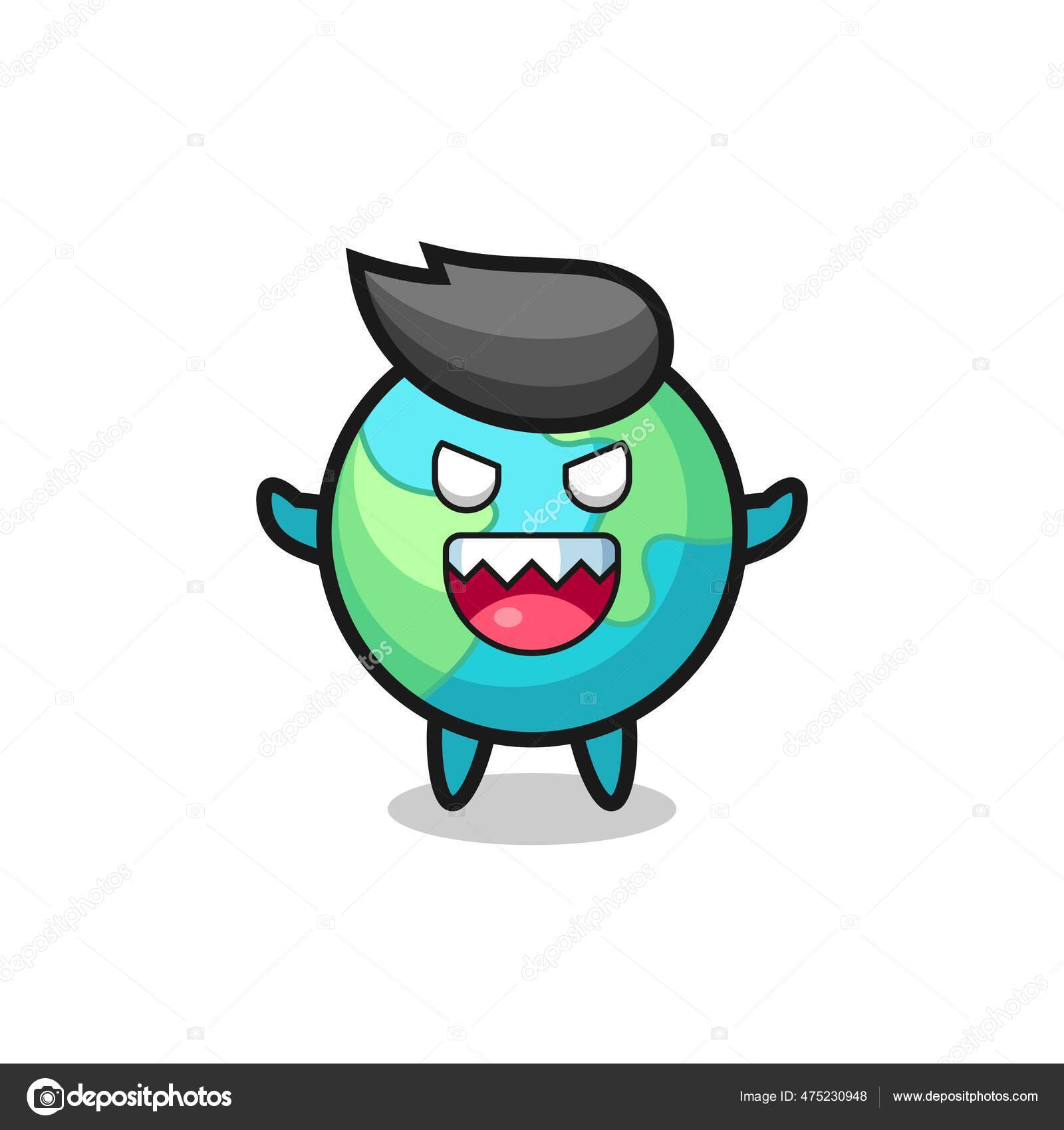 Illustration Evil Earth Mascot Character Cute Style Design Shirt ...