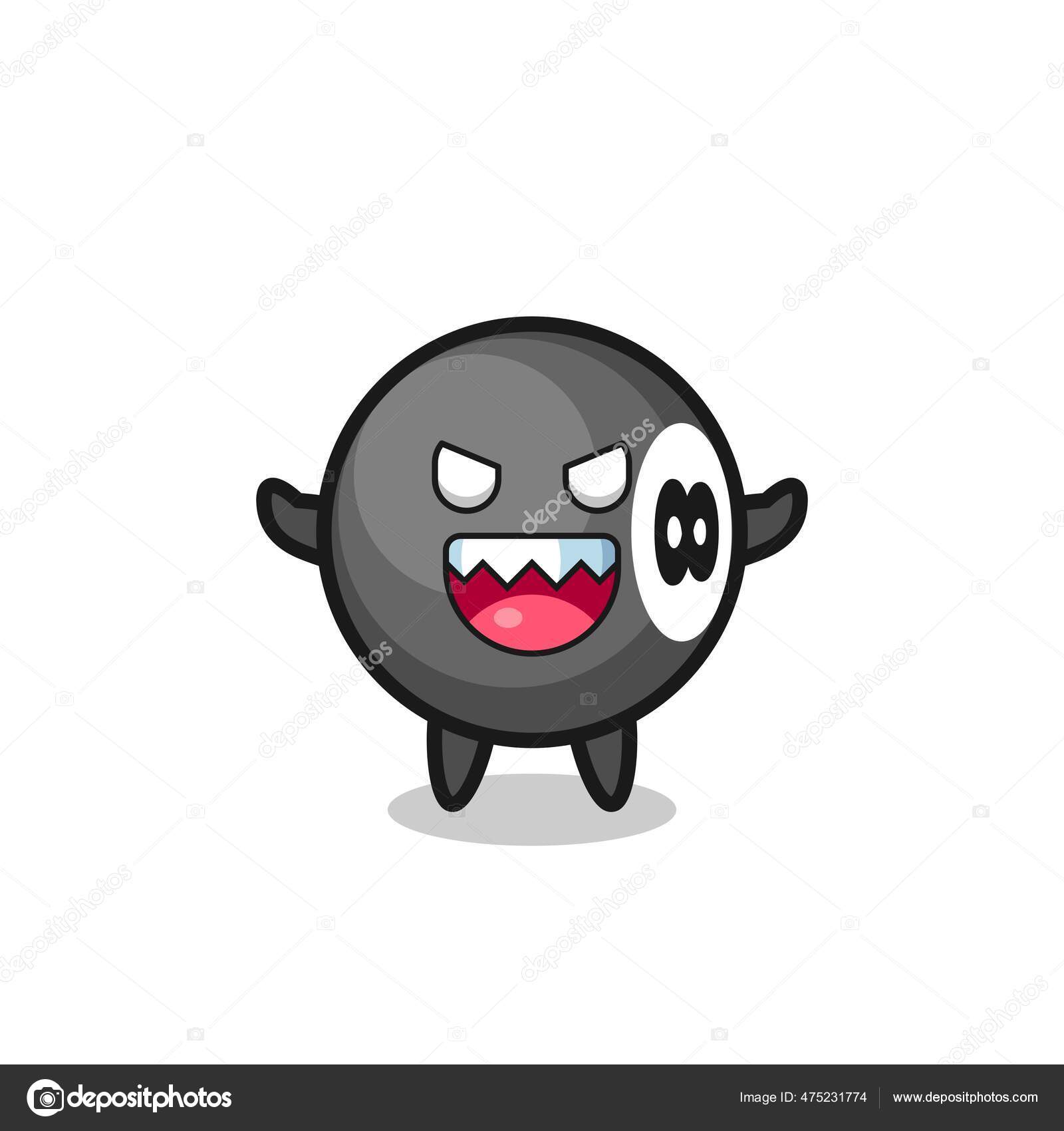 Illustration Evil Ball Billiard Mascot Character Cute Style Design ...