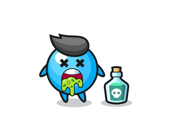 Illustration Sticker Character Vomiting Due Poisoning Cute Style Design ...