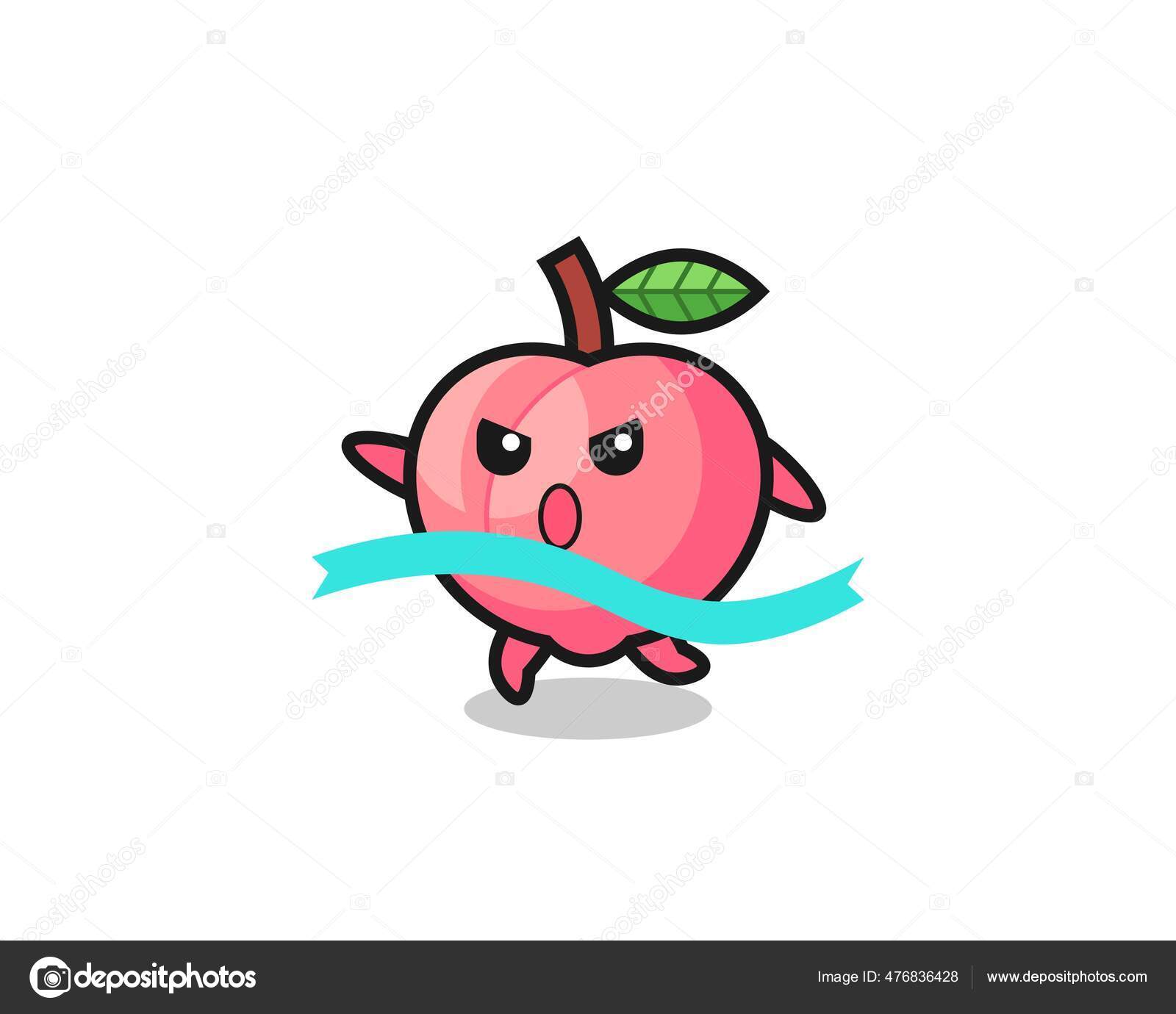 Cute Peach Illustration Reaching Finish Cute Style Design Shirt Sticker ...