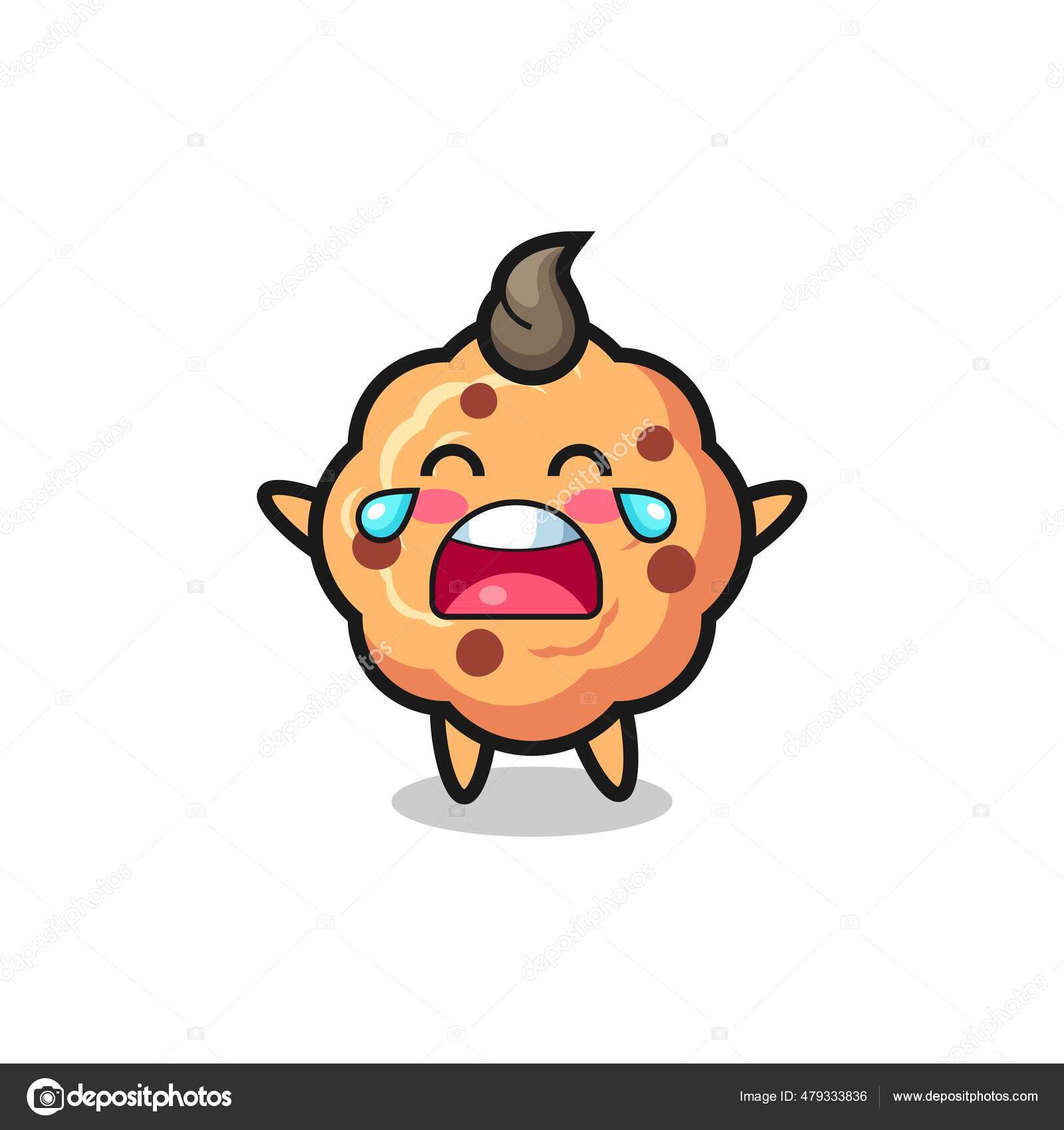 Illustration Crying Chocolate Chip Cookie Cute Baby Cute Style Design ...