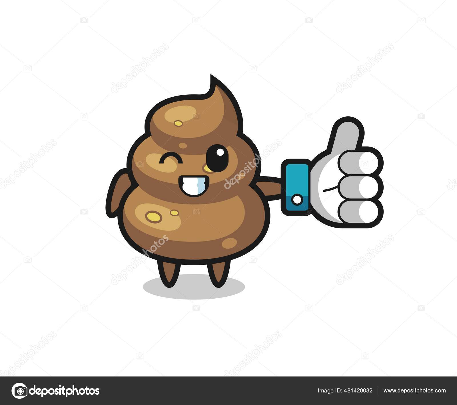 Lindo Popó Con Los Pulgares Las Redes Sociales Hasta Símbolo vector ...