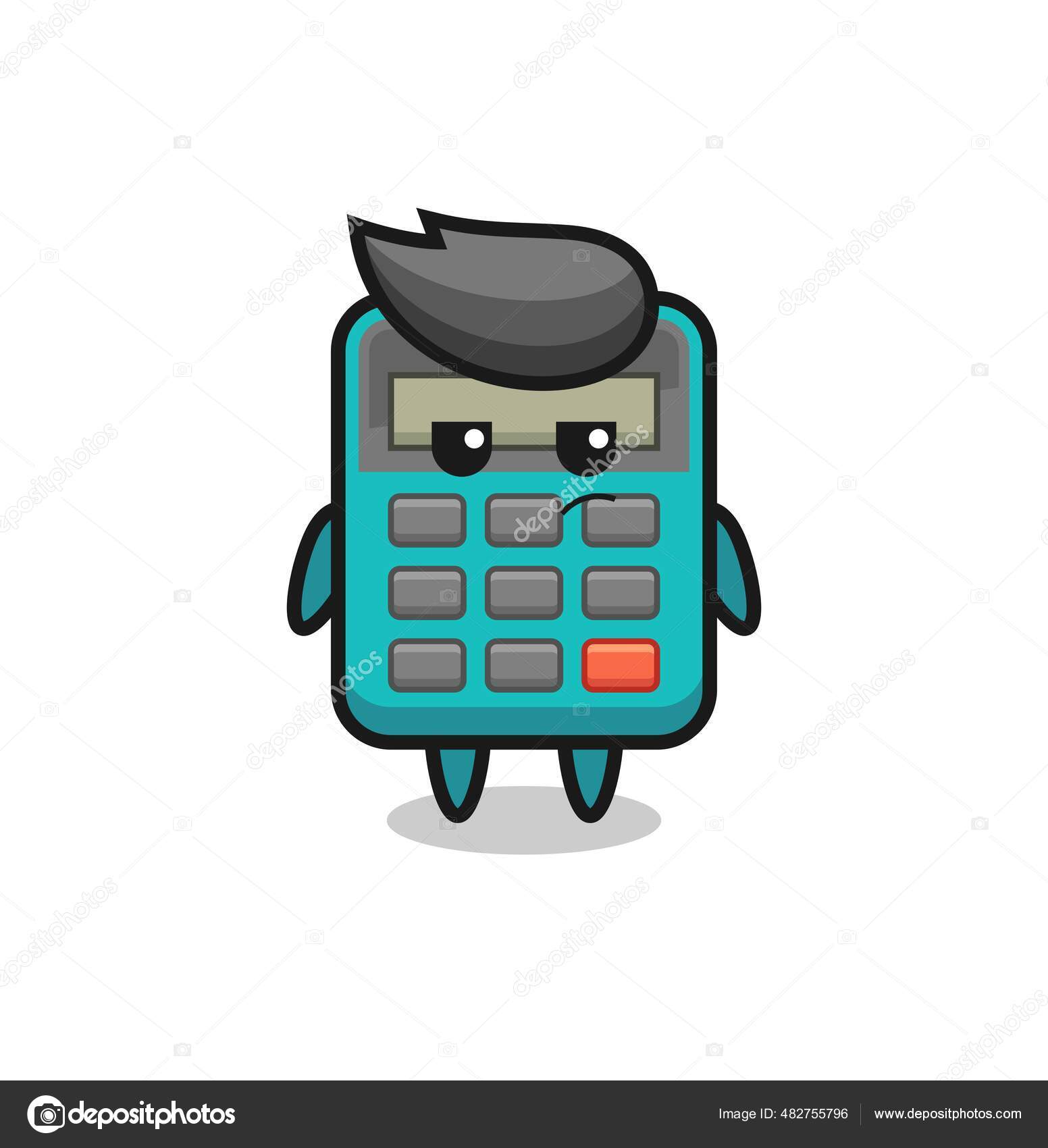 Cute Calculator Character Suspicious Expression Cute Style Design Shirt ...
