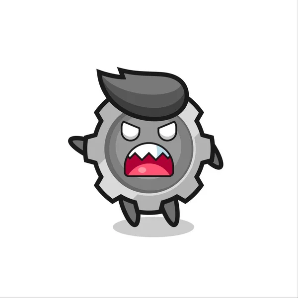 Illustration Evil Gear Mascot Character Cute Style Design Shirt Sticker ...