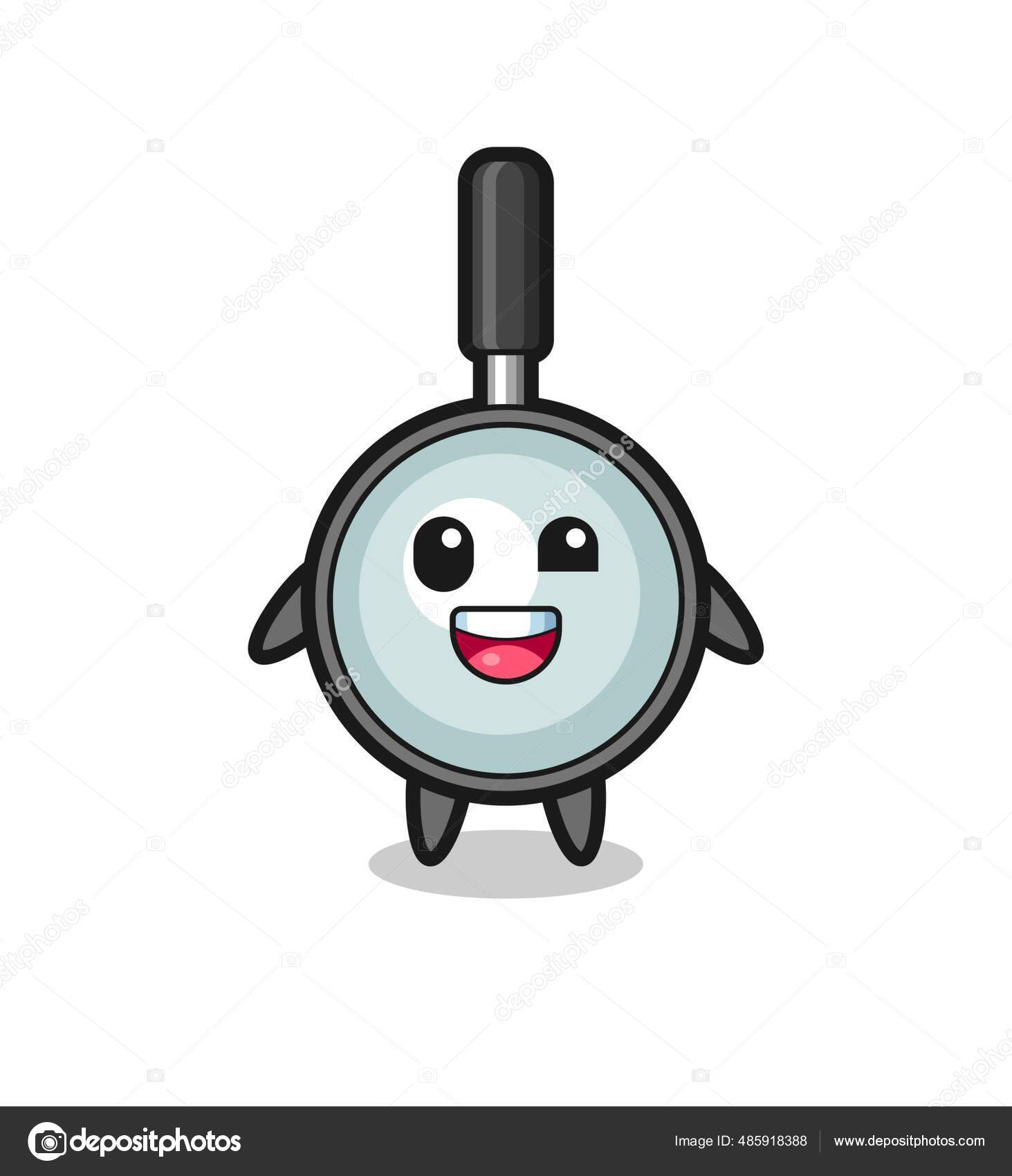 Illustration Magnifying Glass Character Awkward Poses Cute Style Design ...