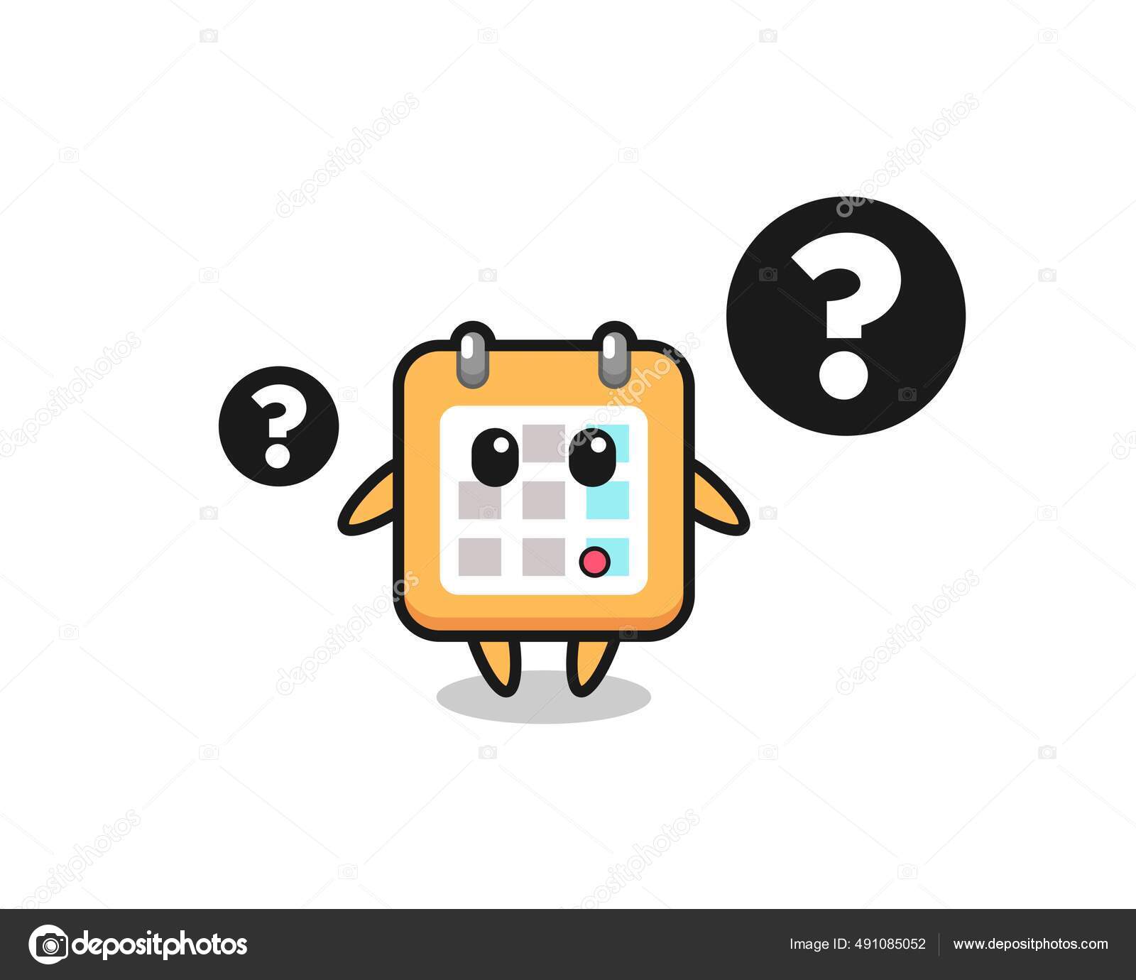 Dibujos Animados Ilustración Del Calendario Con Signo Interrogación ...