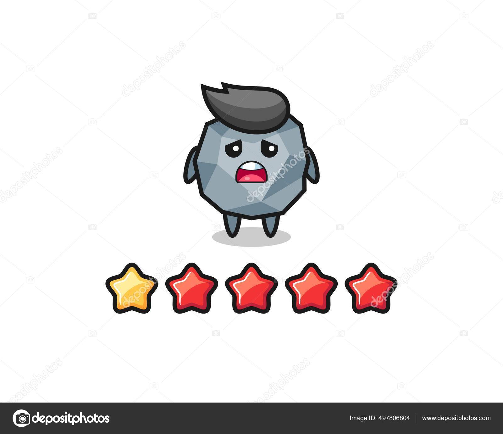 Illustration Customer Bad Rating Stone Cute Character Star Cute Style ...