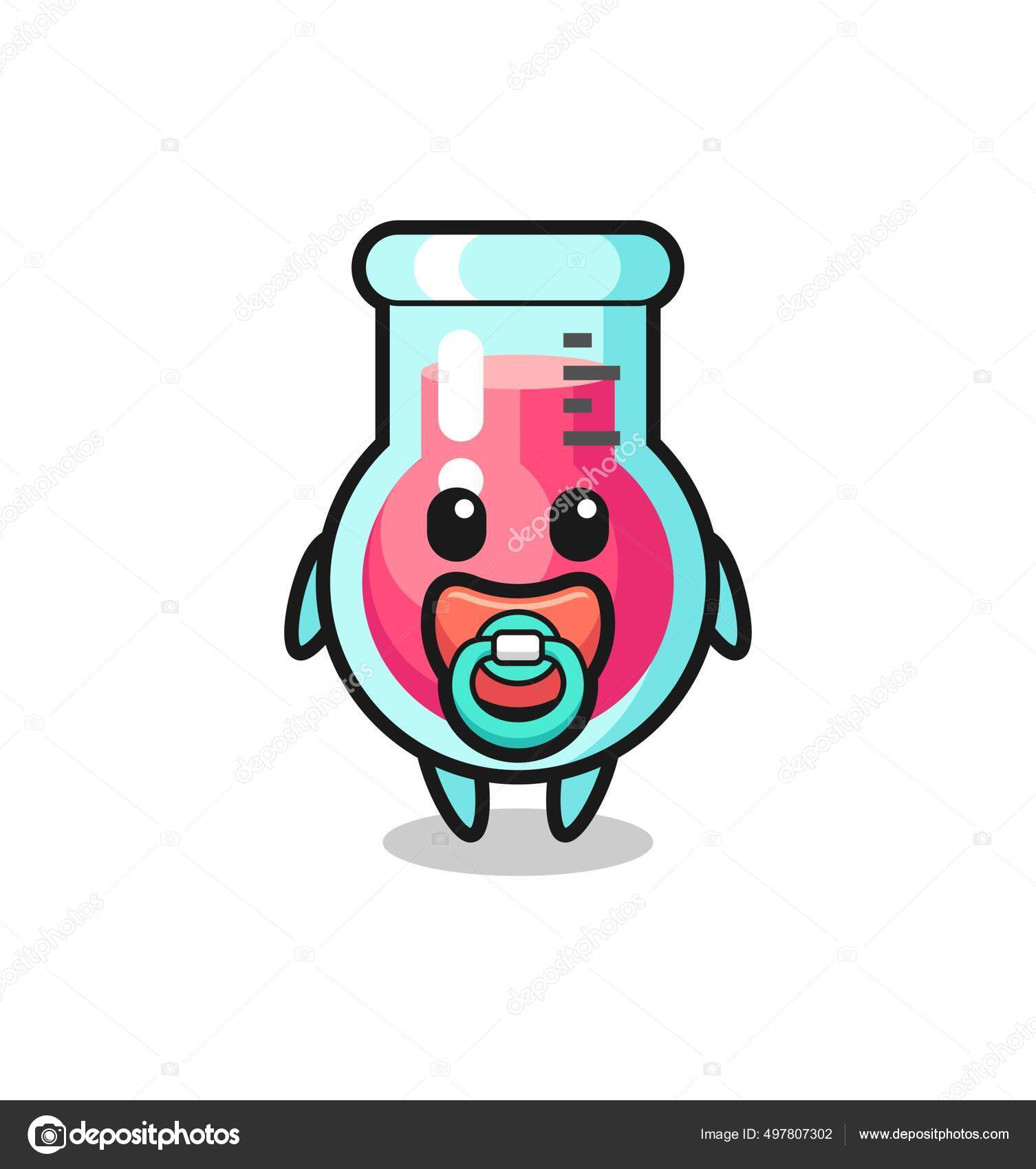 Baby Laboratory Beaker Cartoon Character Pacifier Cute Style Design ...