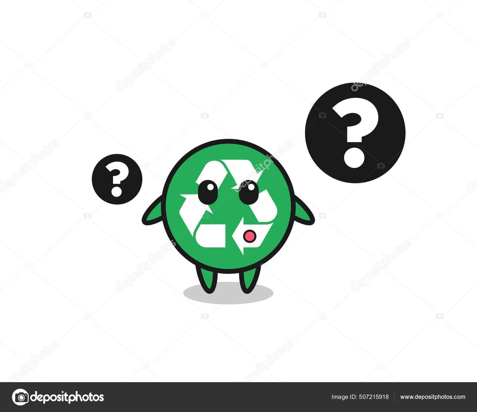 Cartoon Illustration Recycling Question Mark Cute Design Stock Vector ...