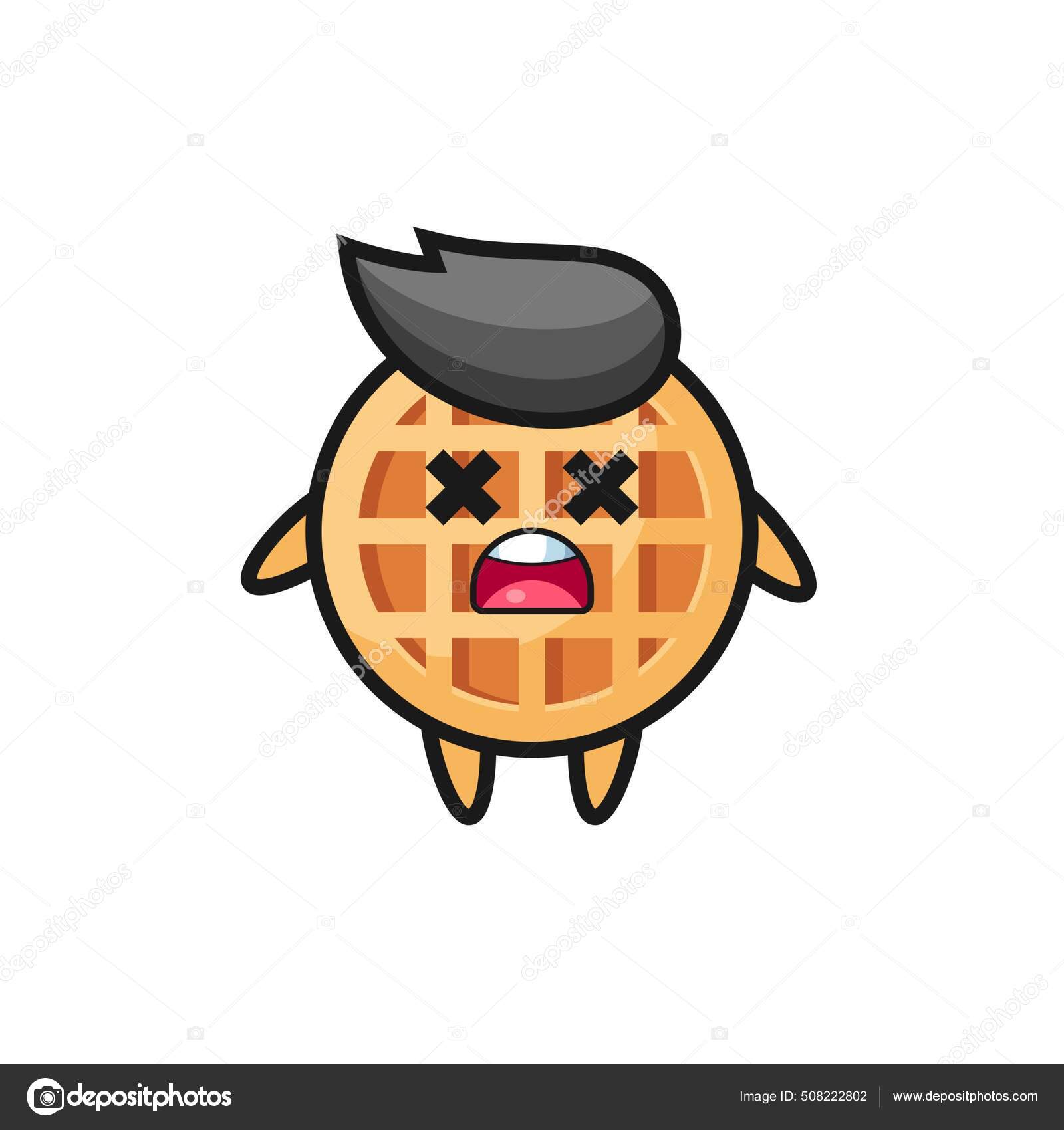 Dead Circle Waffle Mascot Character Cute Design Stock Vector Image by ...