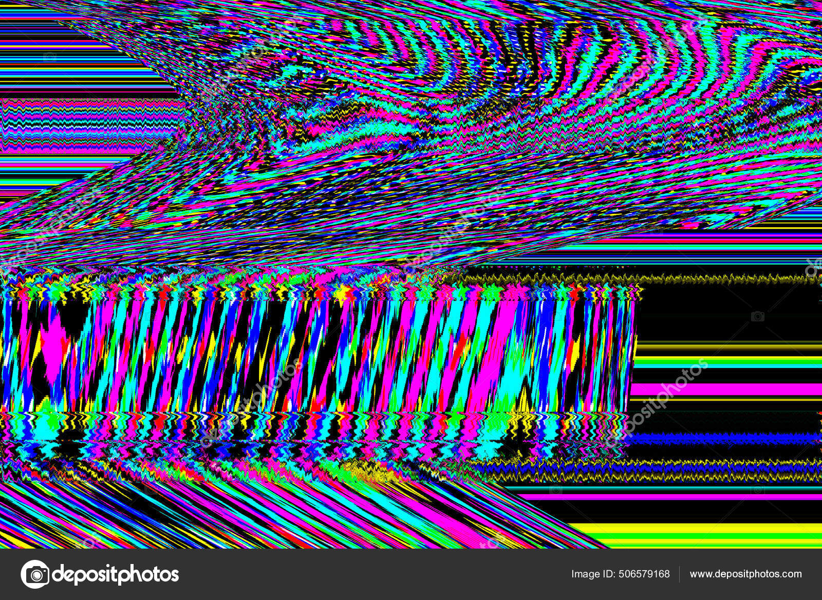Glitch psychedelic background Old TV screen error Digital pixel noise abstract design Photo ...