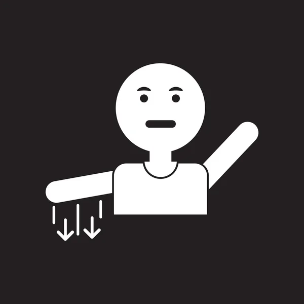 Flat icon in black and white style numb hand Stock Vector Image by ...