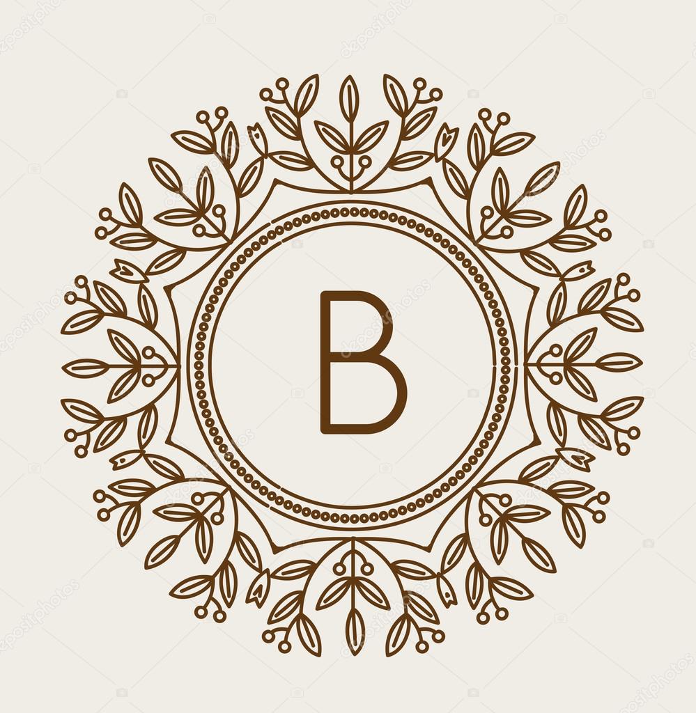 Monogram bage logo vector — Stock Vector © VectorShow #116050870