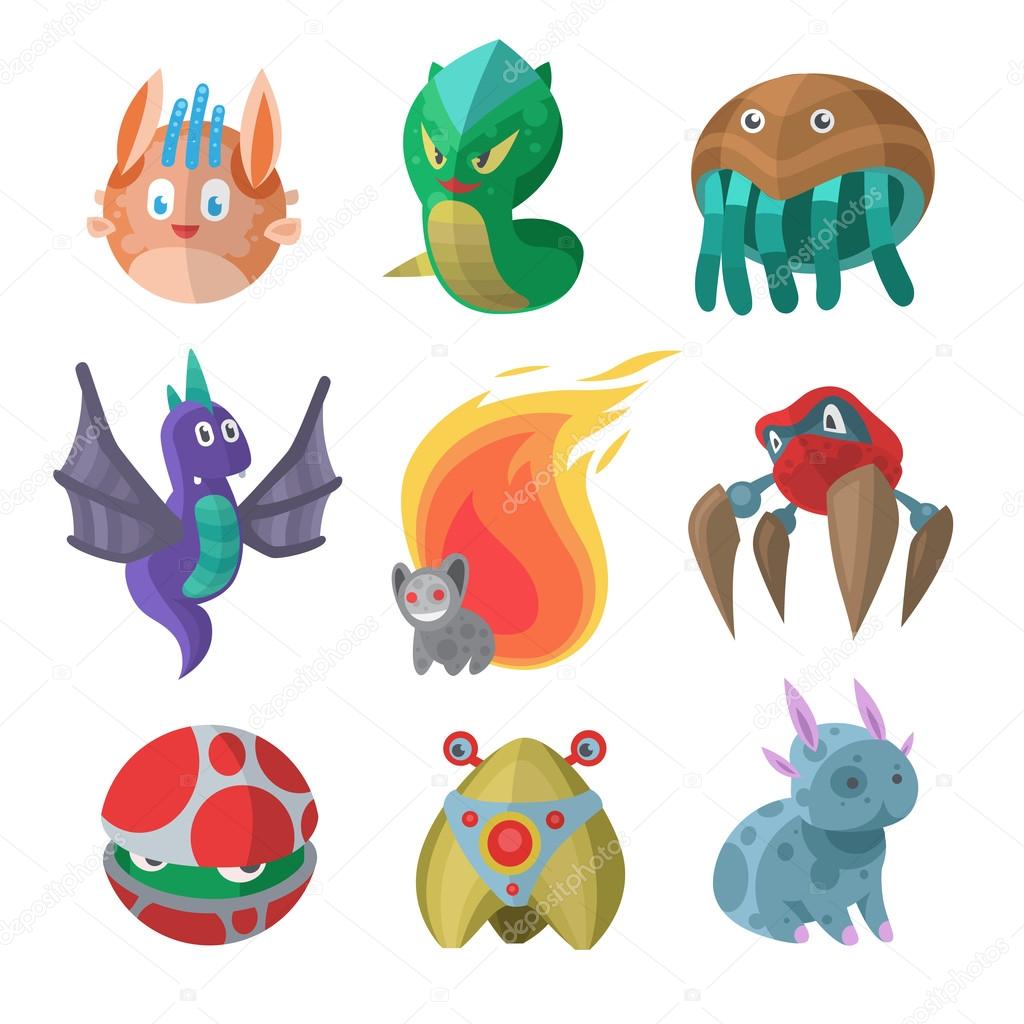 Fantasy monsters vector set. Stock Vector by ©VectorShow 120218678