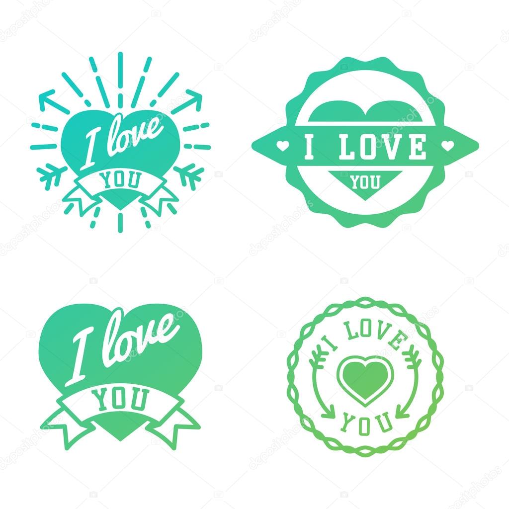 I love You vector logo badges Stock Vector Image by ©VectorShow #120889320