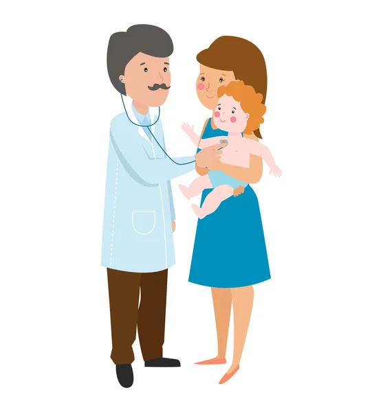 Kids with parent doctor examination — Stock Vector © colorfuelstudio ...