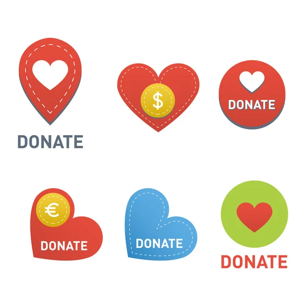Donate buttons vector set illustration help icon donation gift charity ...