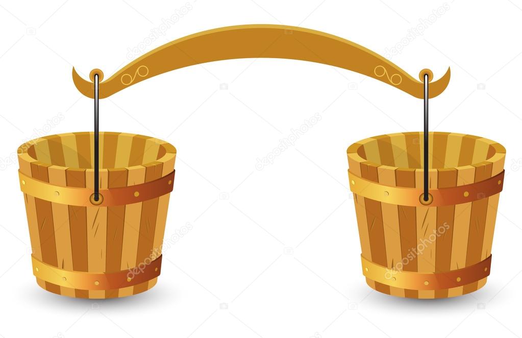 Two wooden buckets and yoke. Stock Vector by ©ViktorChursin 116138104