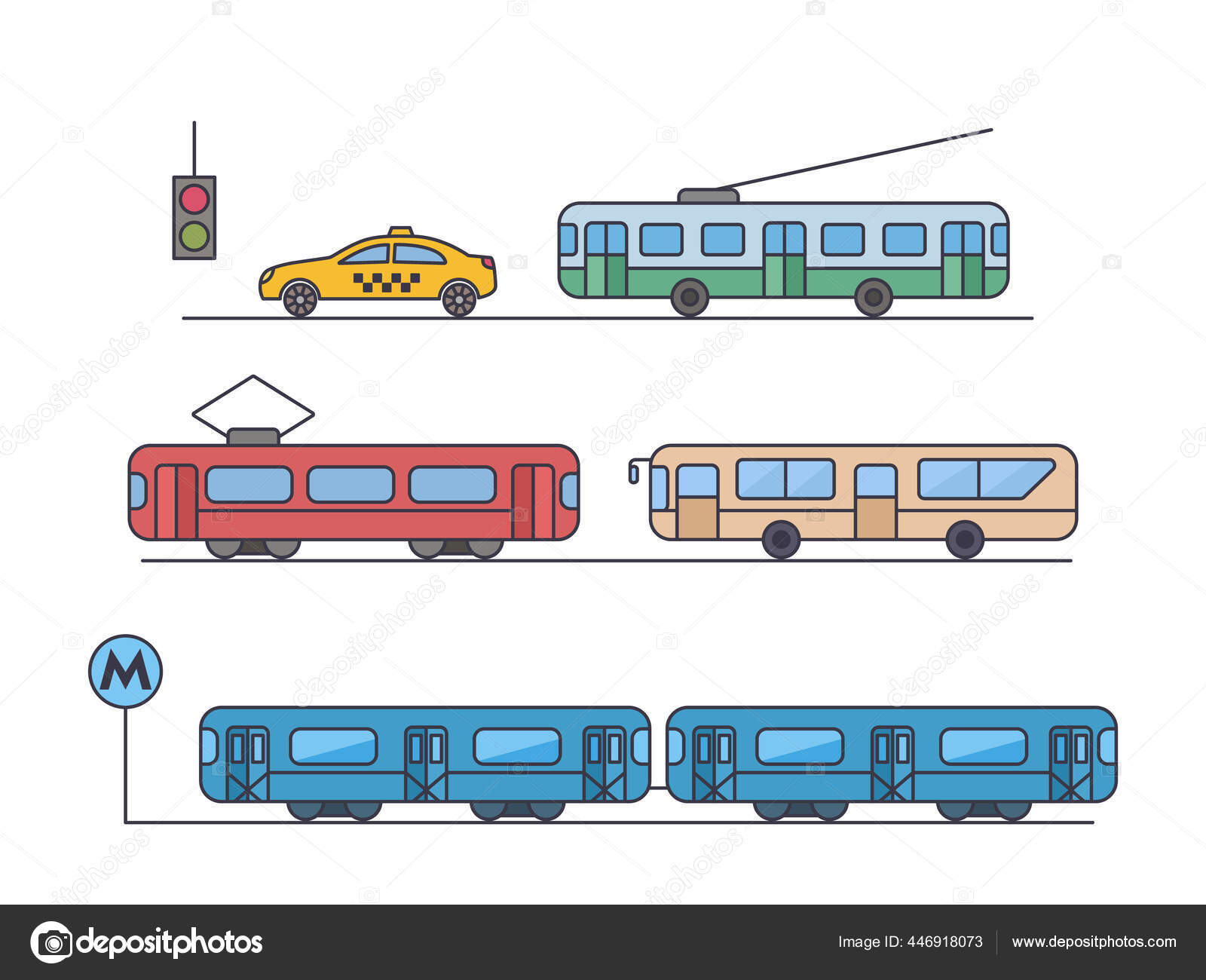 A wide range of urban transport such as buses, subway cars ...